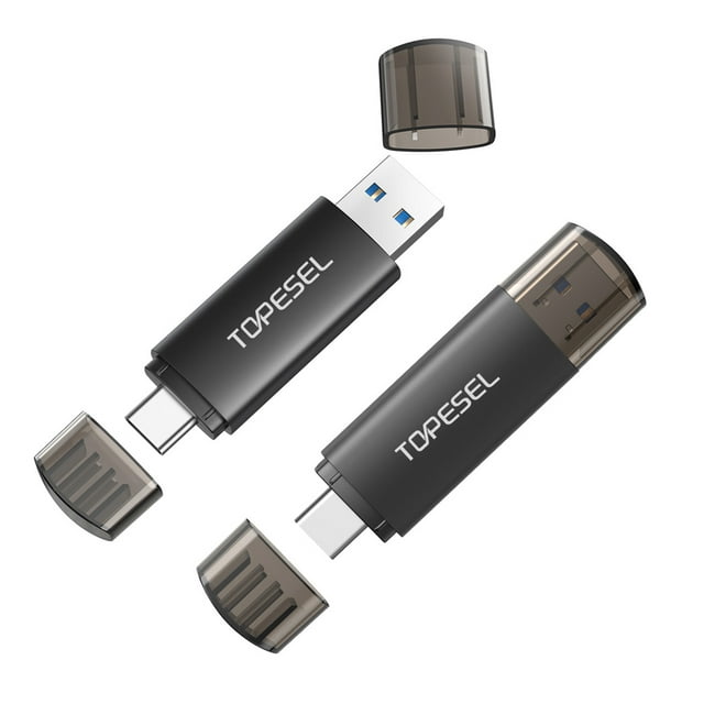 TOPESEL 128GB 2 Pack OTG USB 3.0 Flash Drive Type C & USB A Thumb Drive ...