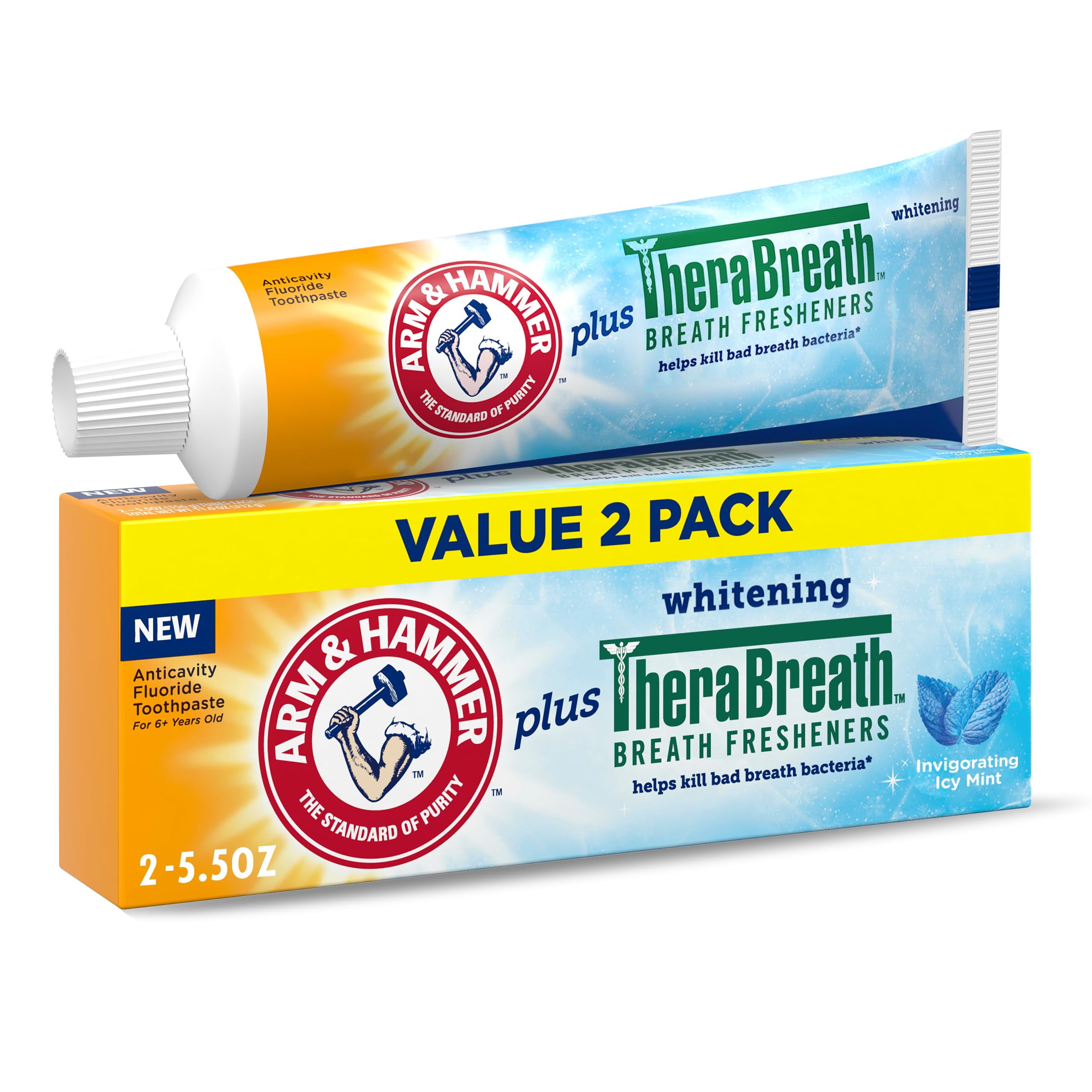 Pasta de dientes Arm & Hammer TheraBreath Icy Mint 163 ml (paquete de 2 ...