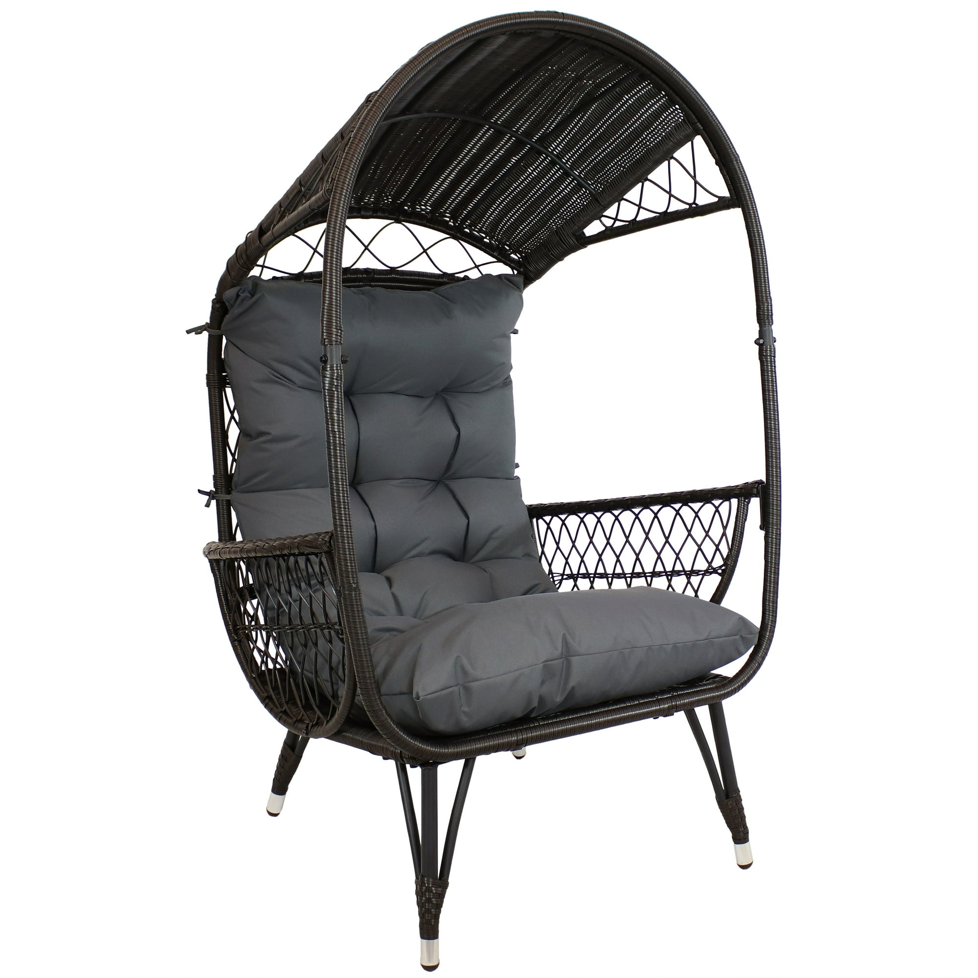 Click here for Sunnydaze Shaded Comfort Wicker Outdoor Egg Chair... prices