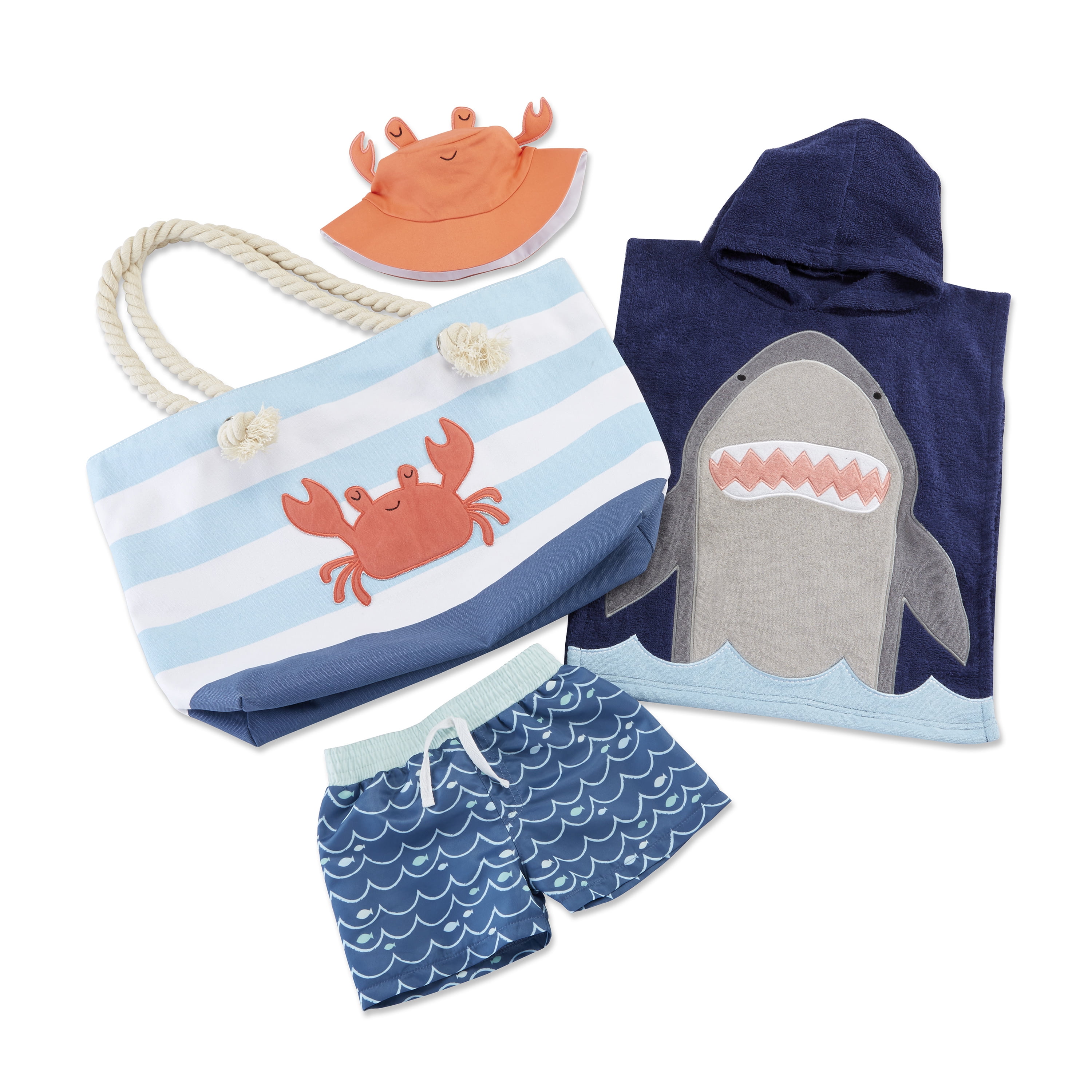 Toiletry Bags Luggage Accessories Kids Cotton Wash Bag Sharks Swimming Novalab bg toiletry-bags-luggage-accessories-kids-cotton-wash-bag-sharks-swimming-novalab-bg