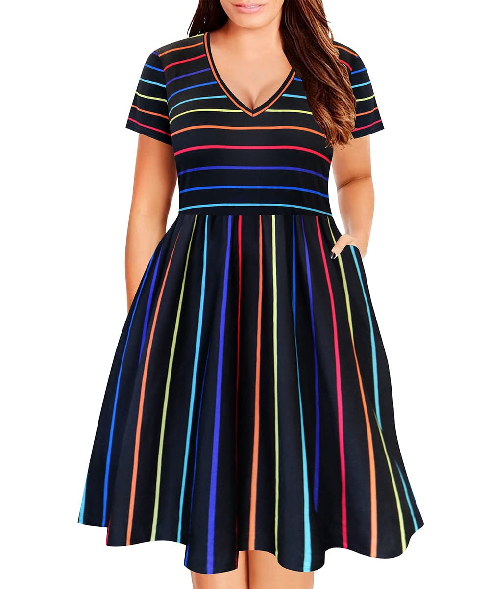 TIYOMI Plus Size Dress For Women 3X Short Sleeve Basic Raglan Elegant ...