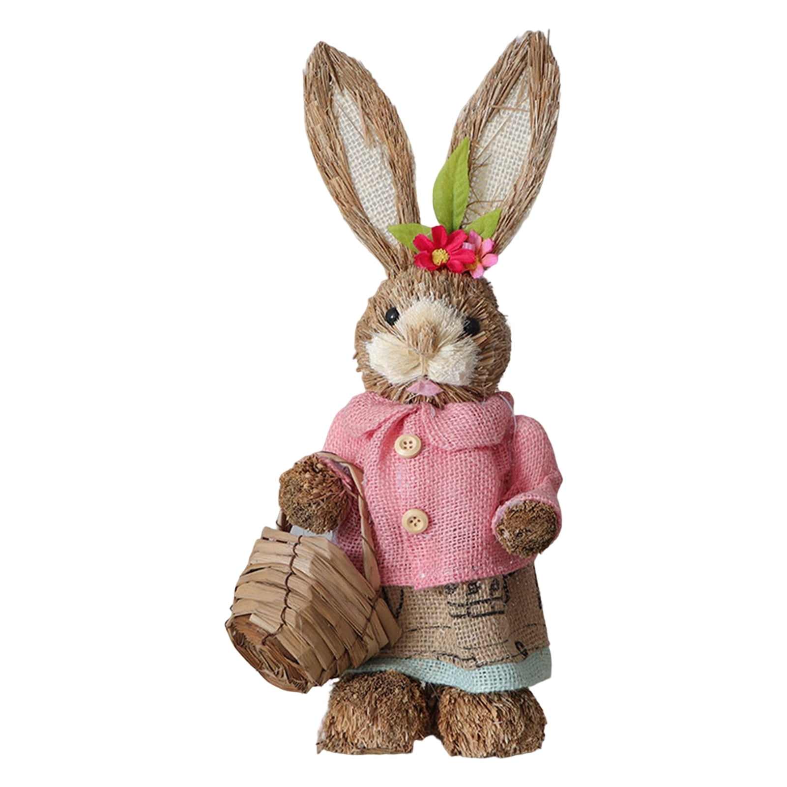 Yoone Hand Woven Artificial Straw Bunny Rustic Realistic Photography ...