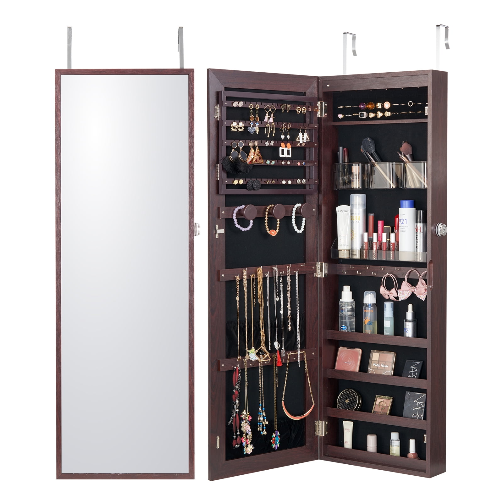 Click here for Kffkff Mirror Jewelry Cabinet  42.52-Inch Tall Loc... prices