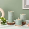 3x3 Inch Sage Green Pillar Candles - Set of 3, Long Clean Burning ...