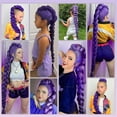 Long Purple Braiding Hair Pre Stretched Synthetic Braiding hair ...