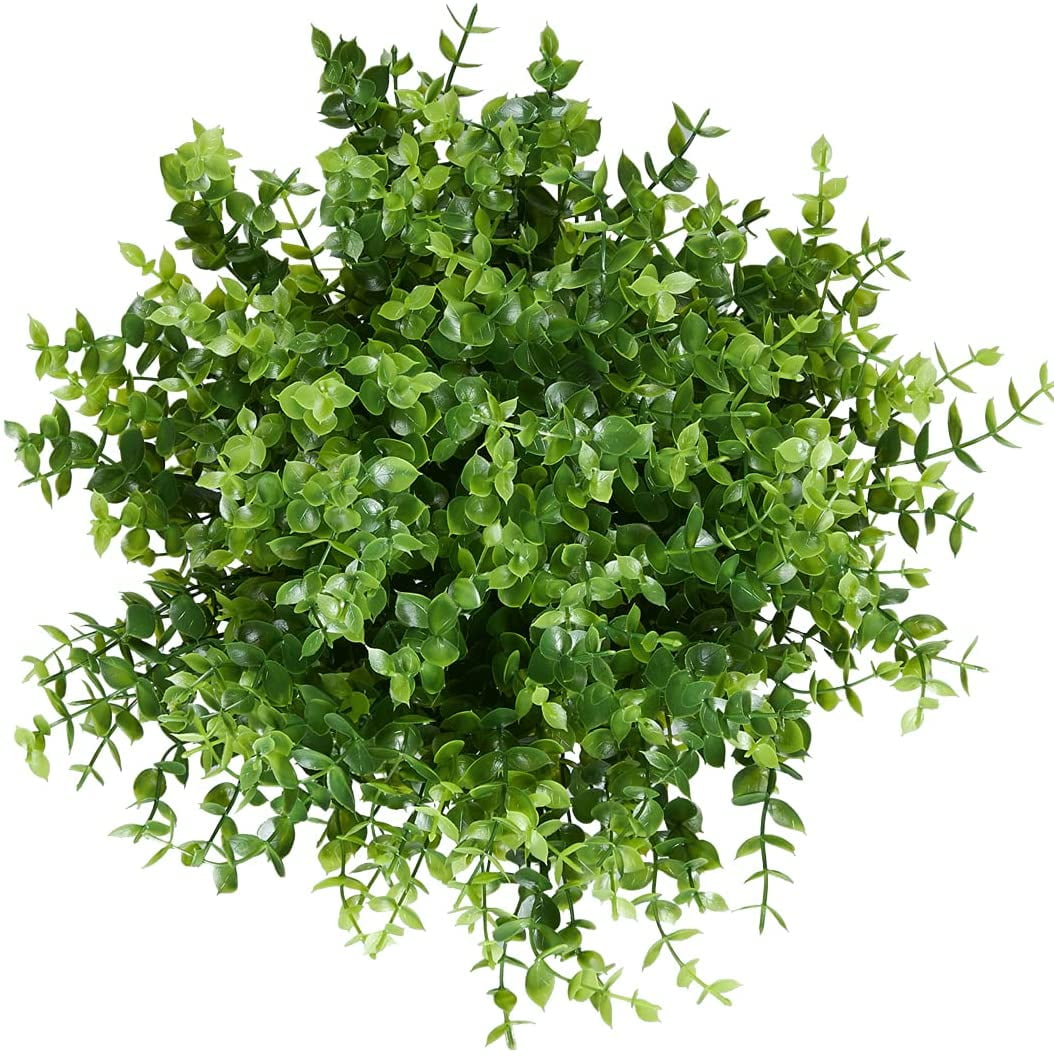 Sinhoon 6 Bundles Artificial Flowers Fake Boxwood Shrubs UV Resistant ...