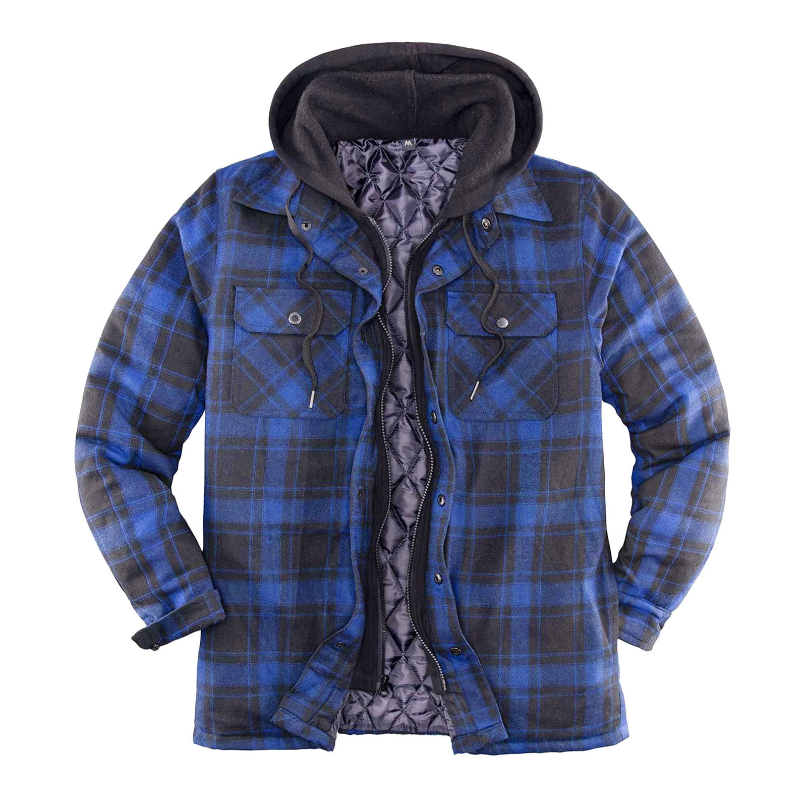 Click here for Peaskjp Mens Quilted Lined Flannel Hooded Shirt Ja... prices