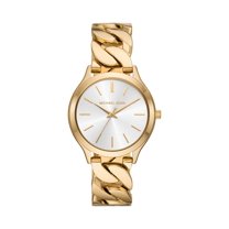 Michael Kors Slim Runway Wrist Watch, Blue Dial, Two-Tone, Ladies ...