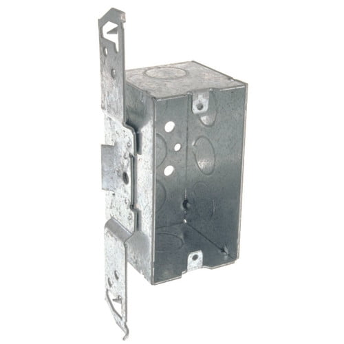 Hubbell-Raco 678 Handy Box, Depth: 2-1/8", 1/2" KOs, TS Bracket, Drawn ...