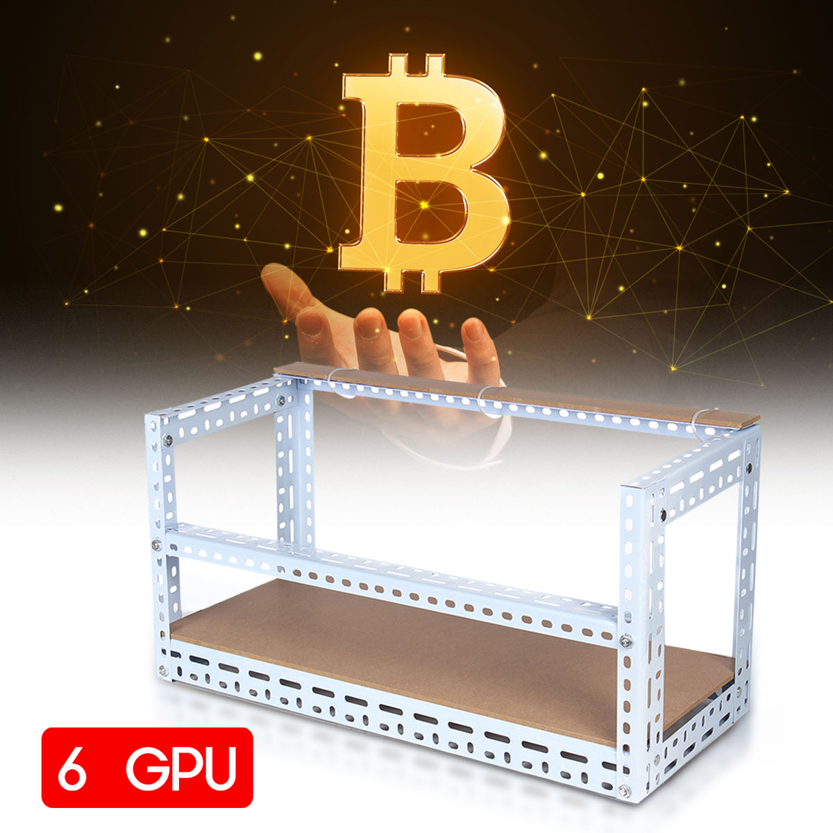 6 GPU Open Air Mining Rig Frame Case Crypto Coin DIY Stackable Rig ...