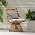 GDF Studio Apulia Outdoor Wicker Club Chair with Cushions, Light Brown ...