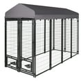 VEIKOUS 8' x 4' Outdoor & Indoor Metal Dog Kennel Large Fence Pets Cage ...