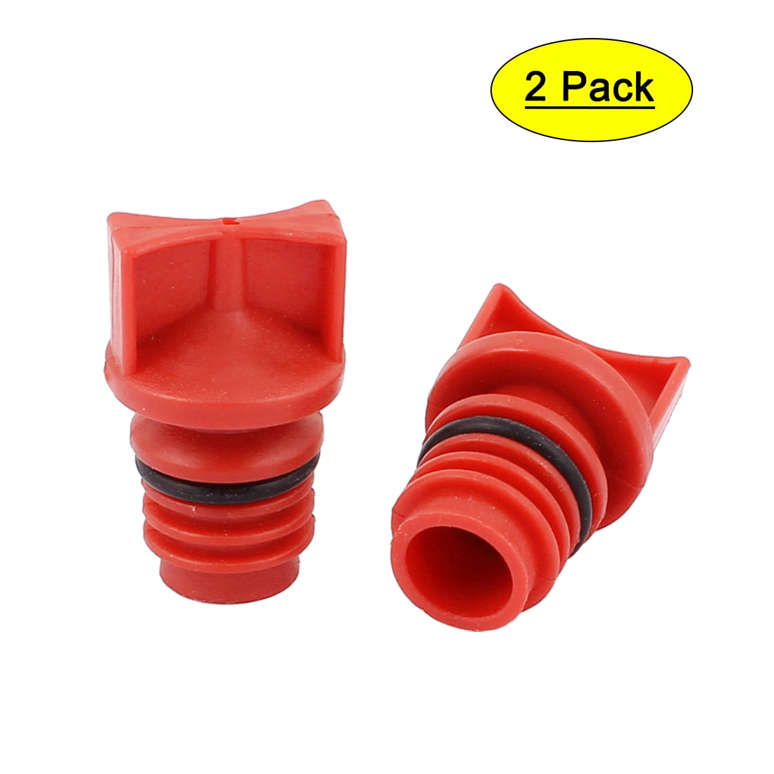 2PCS Red Plastic Shell 18mm Male Thread Dia Air Compressor Oil Plugs ...