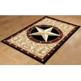 Texas Western Star Rustic Cowboy Decor Gold Brown Black Area Rug 7'8 ...