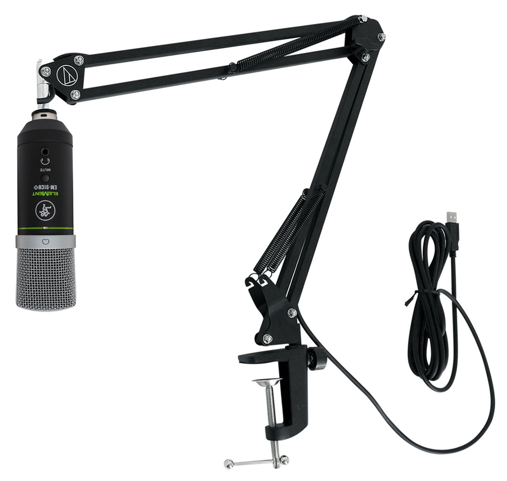 Mackie EM-91CU+ USB Microphone Streaming Recording Mic+Audio Technica ...