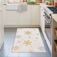 Area Rug 2x3ft, Christmas Gold Snowflake Retro Linen Washable Rugs for ...