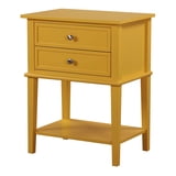 Home Furniture Modern Newton 2-Drawer Yellow Nightstand (28"H X 16"W X ...