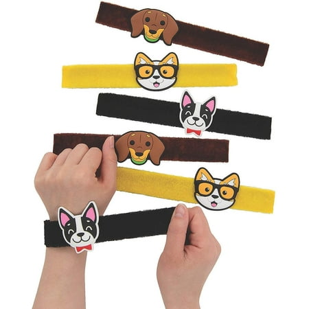 Dog and Cat Furry Slap Bracelets - 12 Pieces - Pet Party Favors and ...