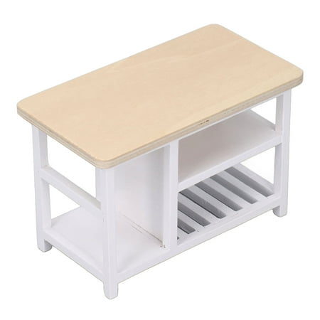 Dollhouse Table, Dollhouse Storage Table White Beech Wood 1:12 Scale ...