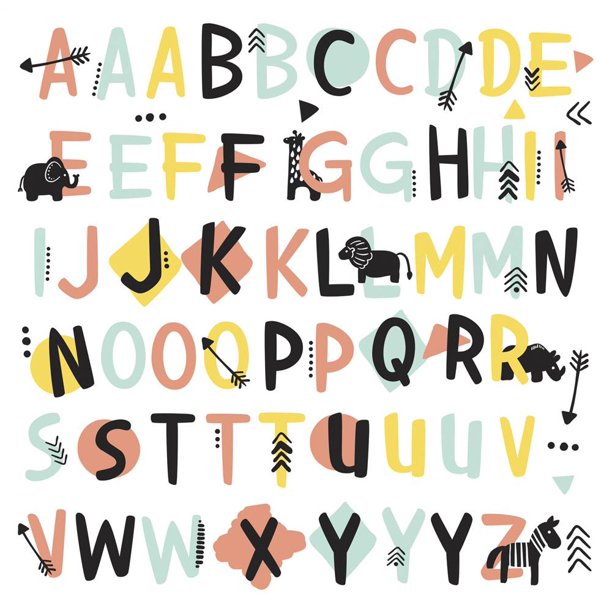 Tribal Alphabet Peel and Stick Wall Decals - Walmart.com
