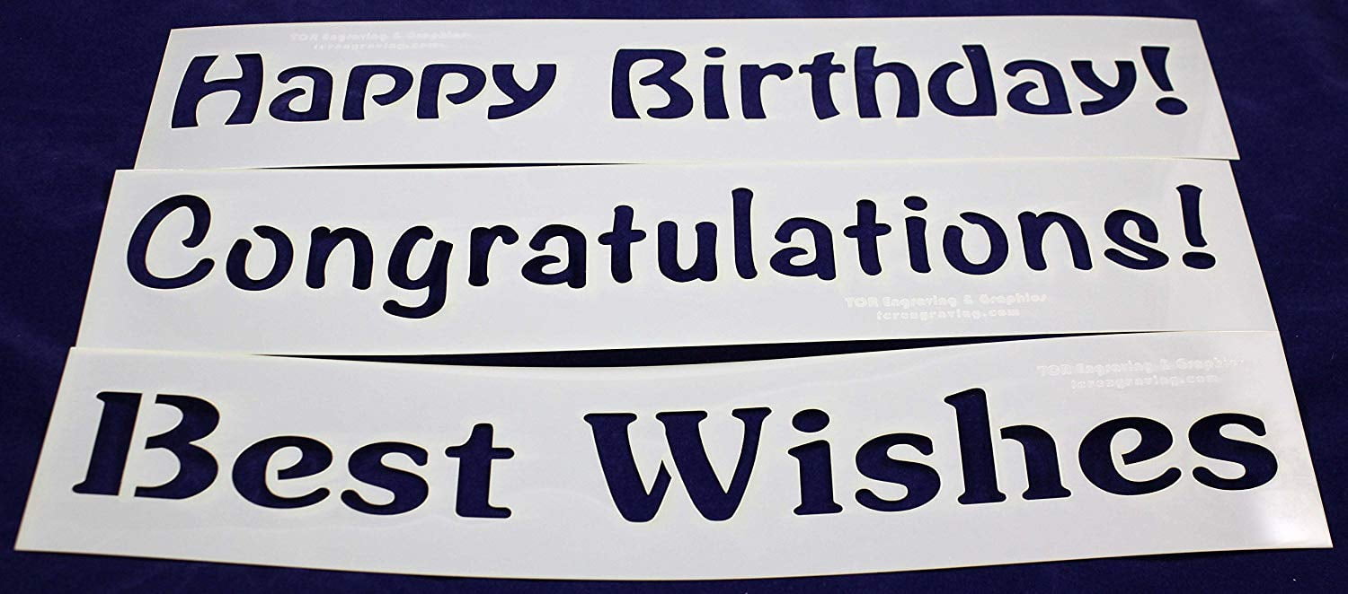 3 Pc Set Message Stencils 14 Mil Mylar-3 3/4"H x 17" L Painting/Crafts ...