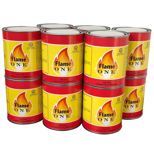 Flame One Indoor or Outdoor Premium Gel Fireplace Fuel in 13 Oz Cans ...