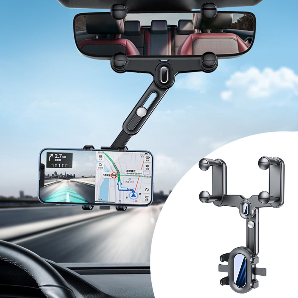 LEWOTE Car Phone Holder Rearview Mirror Phone Mount[Upgrade ...