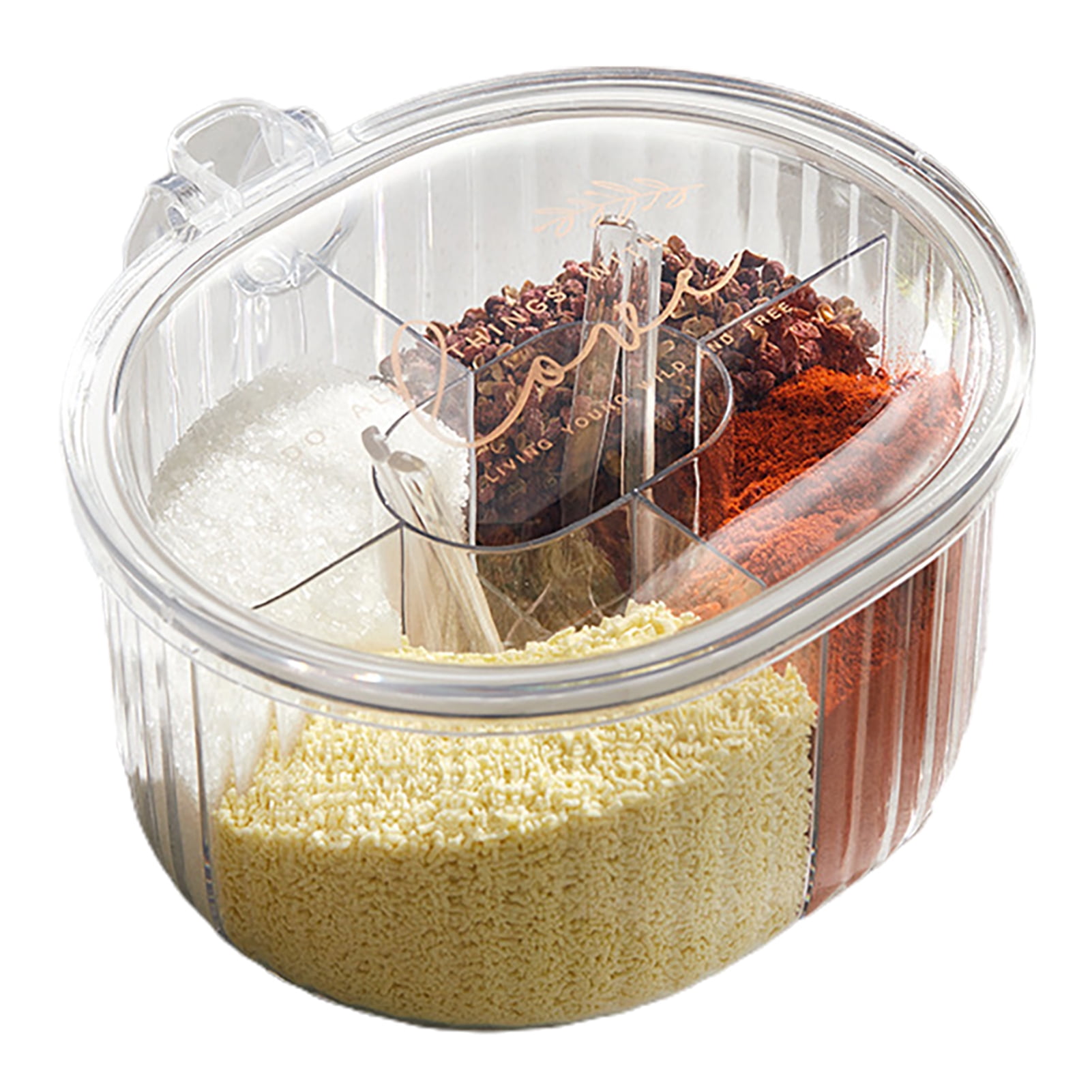 Manunclaims 1 Set Condiment Box 4 in 1 with Lid Compartment Design ...