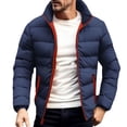 BAETEUY Men's Down Coat, Stand Collar, Long Sleeve, Full Zipper Closure ...