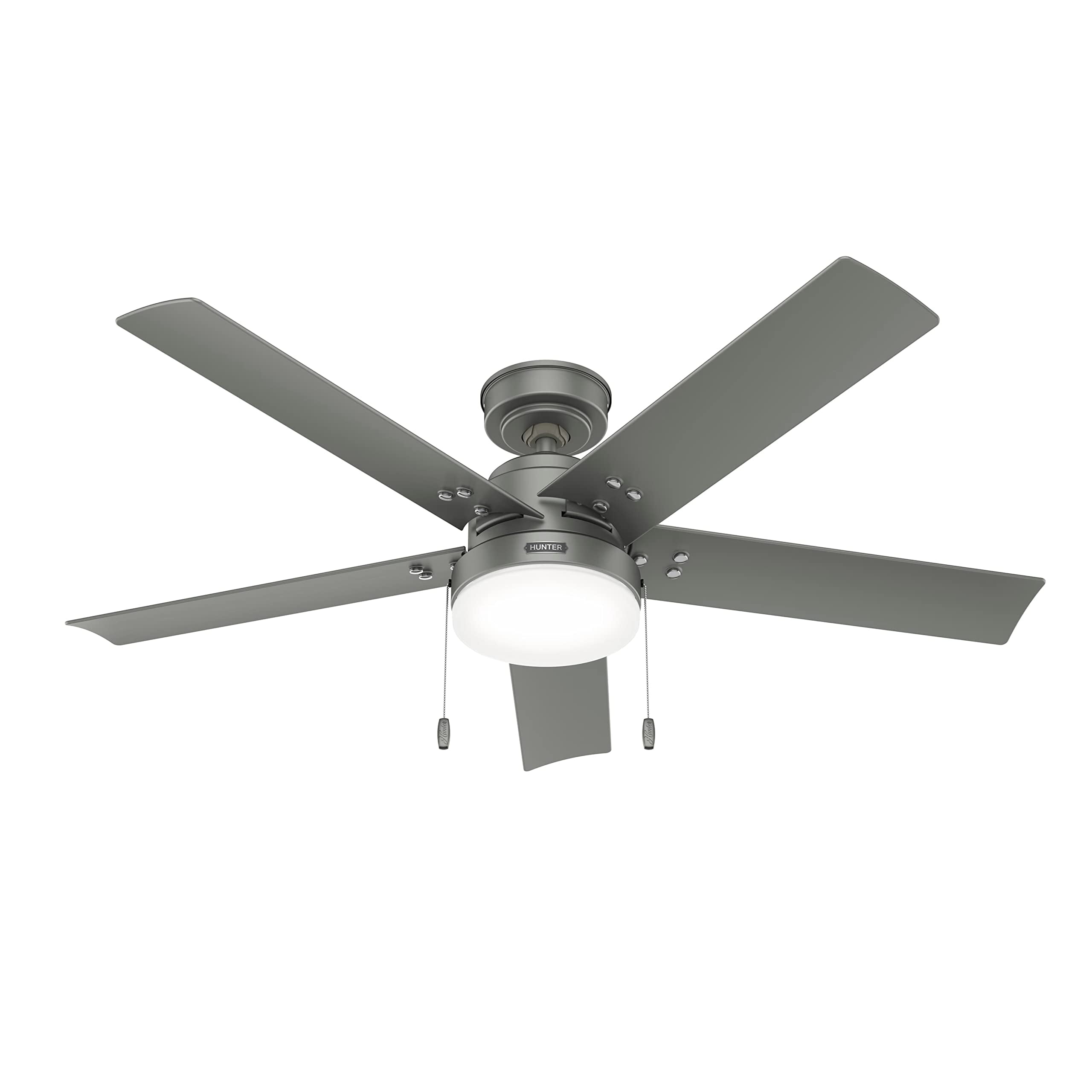 Restored Hunter Fan 52 inch Casual Matte Silver Finish Outdoor Ceiling ...