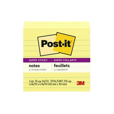 Post-it Super Sticky Lined Notes, Canary Yellow, 4 in. x 6 in., 45 ...