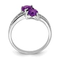 0.85 Ct Heart Purple Amethyst Prong Silver Promise Ring - Walmart.com