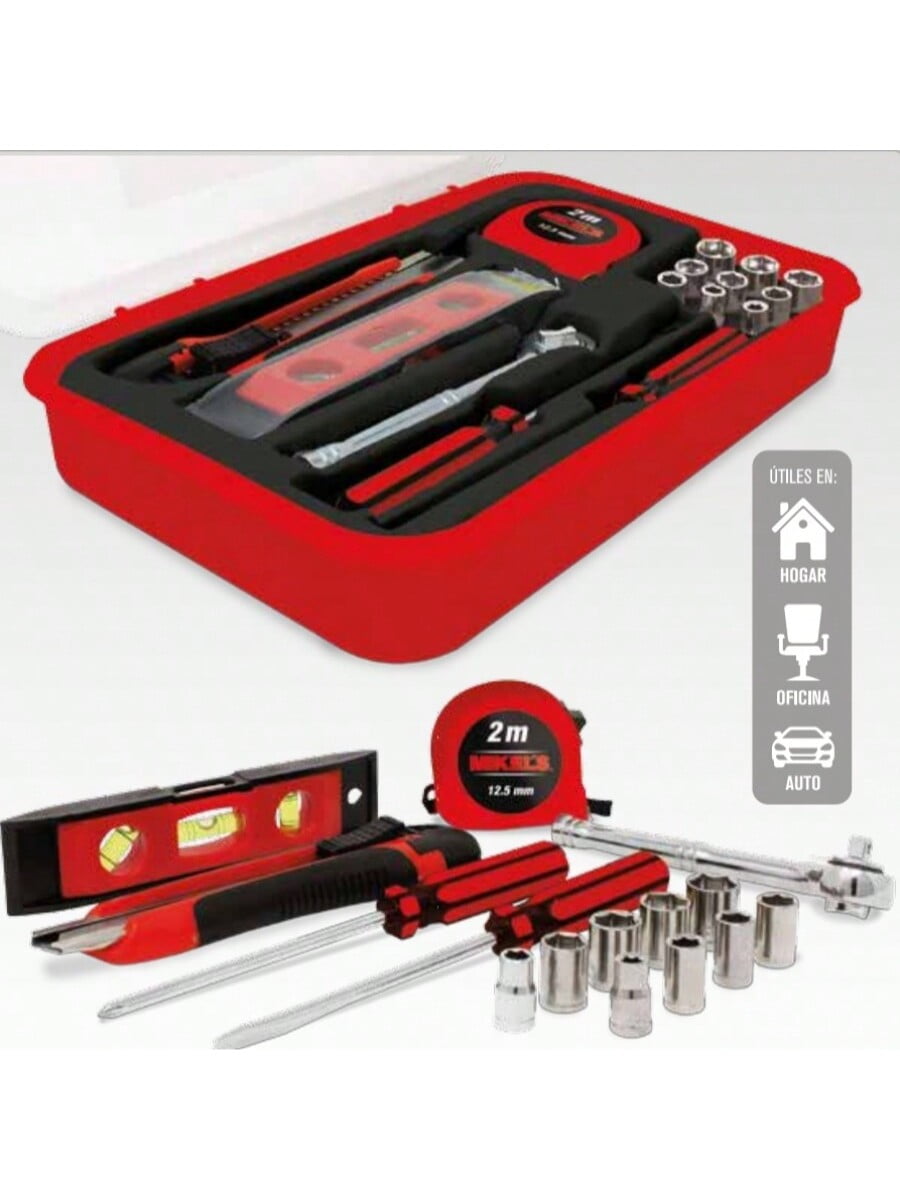 Kit de Herramientas Multipropósito MIKEL'S | Con Nivel, Desarmadores ...
