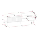 Evander Black Classic Fluted Engineered Wood TV Stand for TVs up to 75 ...