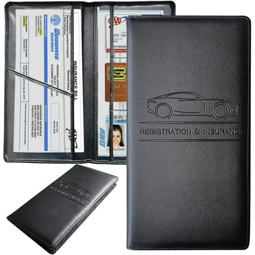 OnShield Car Insurance and Registration Holder Brown - PU Leather ...