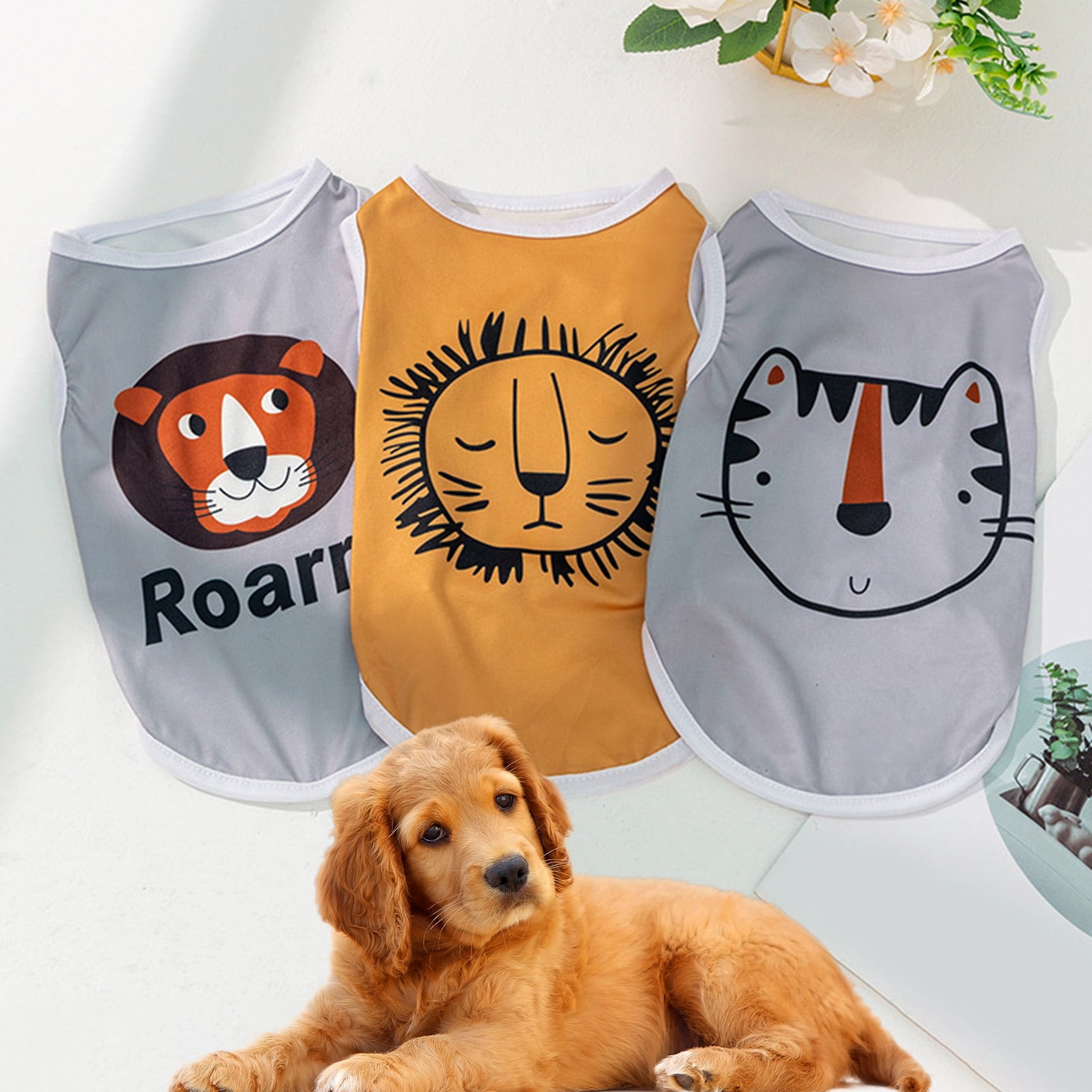 Shenmeida Dog Shirts Cotton Pet Vest Cartoon Pattern LettersT-Shirts ...
