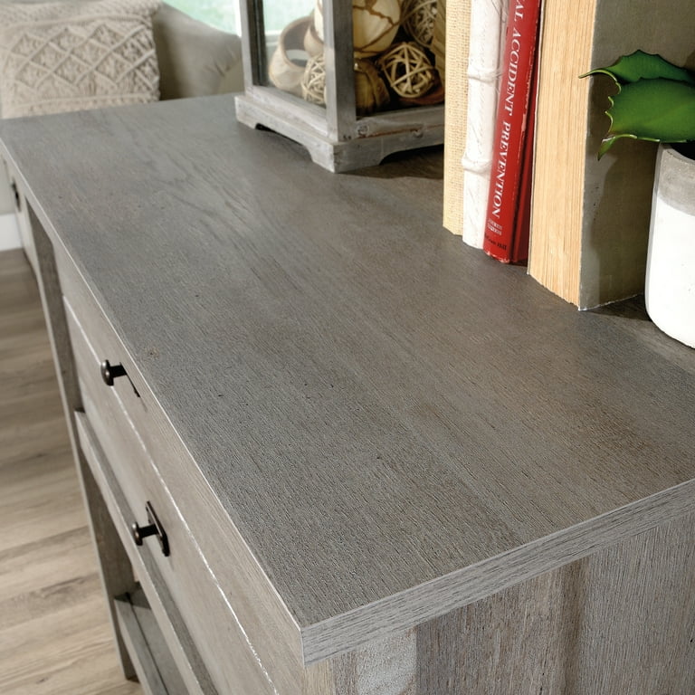 Library Base Sauder Cottage Road L-Shaped Desk In Raven Oak And Lintel ...
