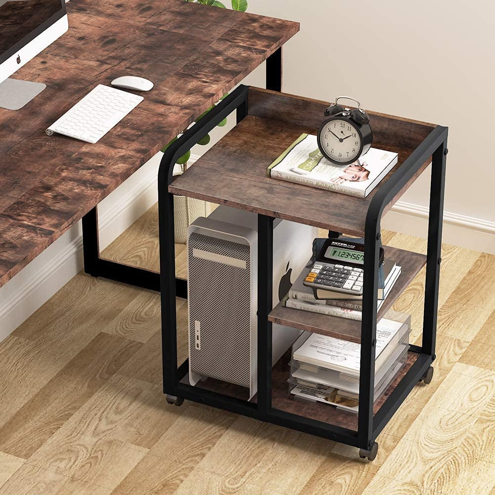 Buy TribeSigns Mobile Printer Stand, 3-Tier Wood Printer Cart with ...