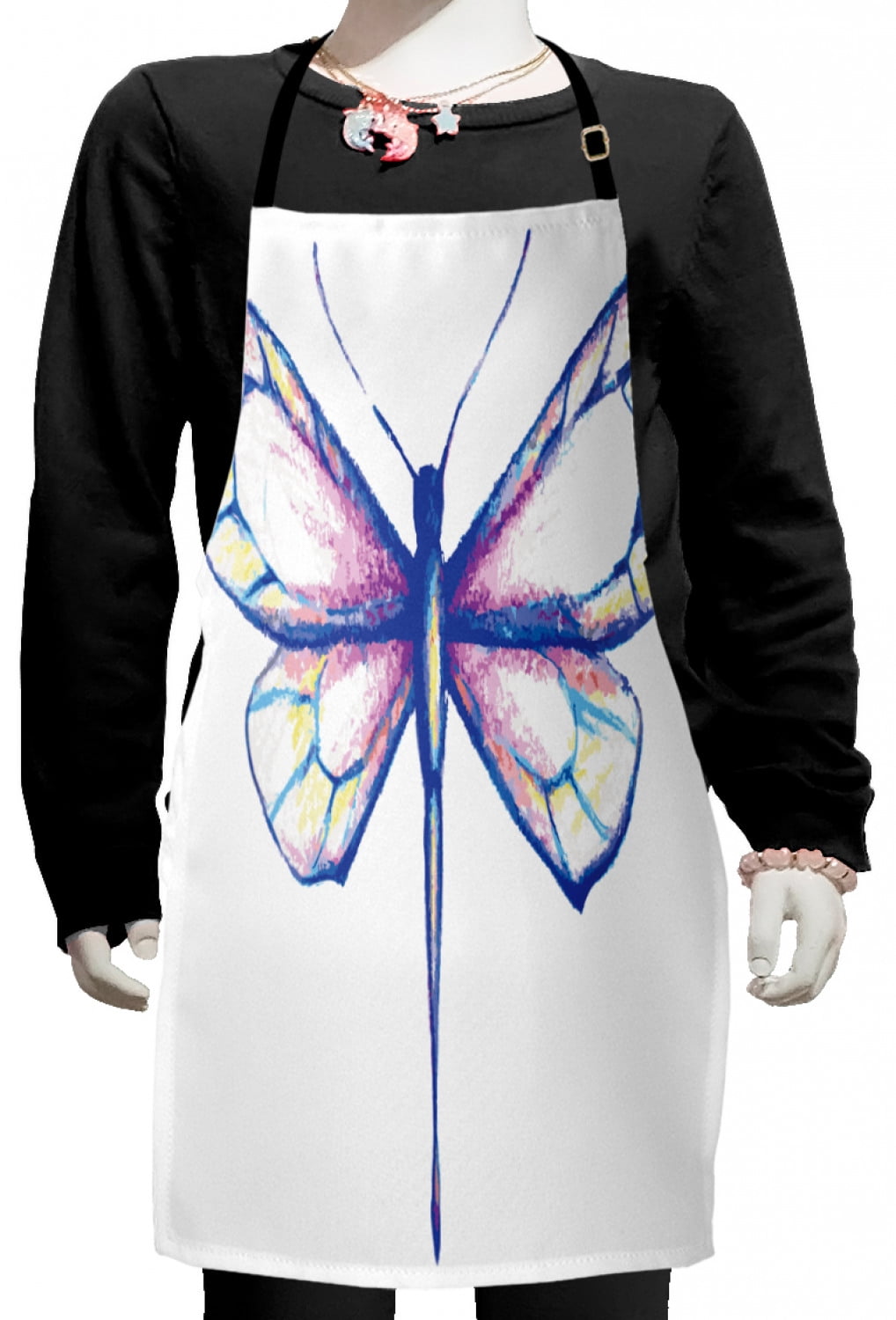 Dragonfly Kids Apron, Single Dragonfly Featured in Soft Color Fast Long ...