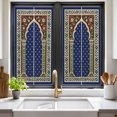 Blue Gold Arched Window Privacy Film Vintage Ethic Traditional Floral ...