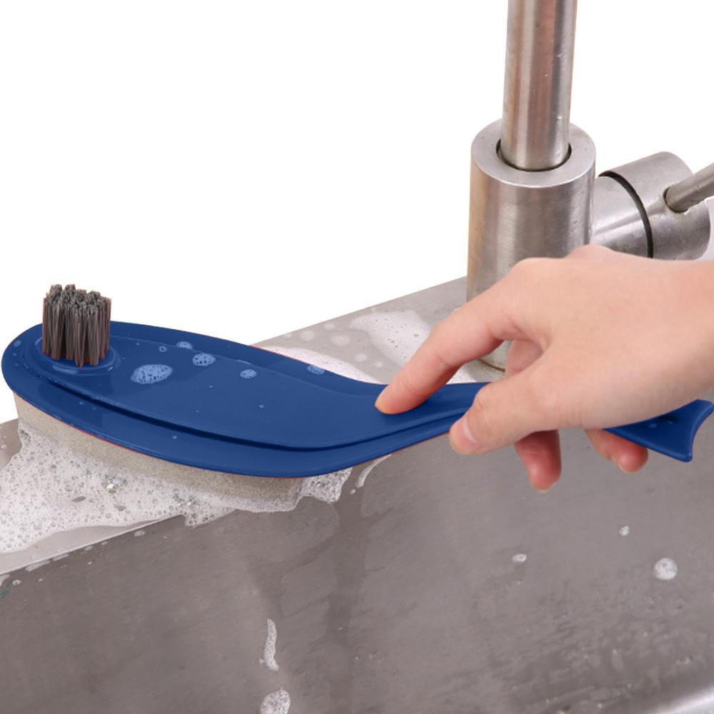 AIXING Sponge Scrubber with Handle 2 In 1 Detachable Dish Scrubber for ...