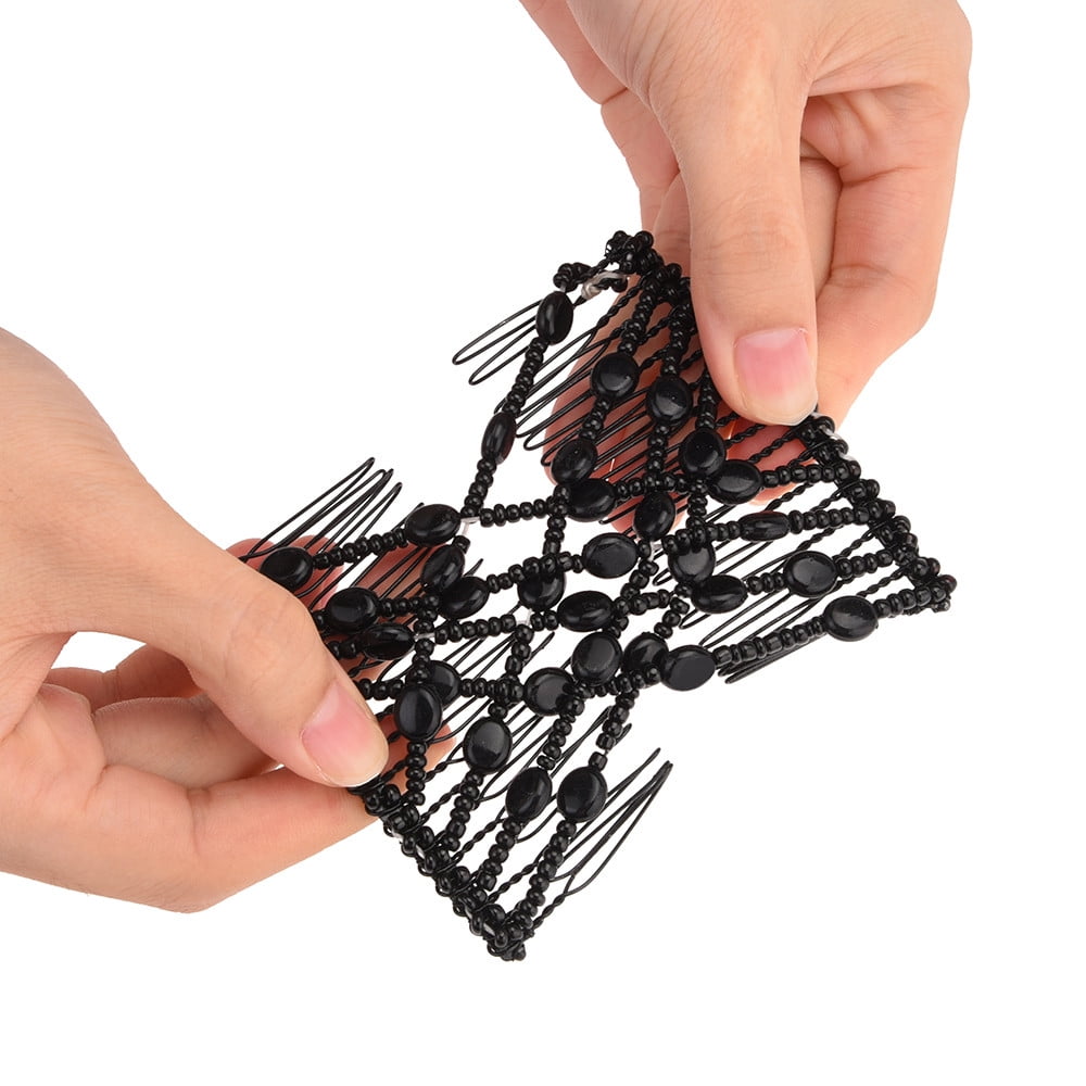 EQWLJWE Magic Hair Comb Ladies Bead Stretchy Women Hair Combs ...