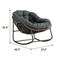 Rattan Rocking Chair,Rocker Recliner Chair with Padded Cushion and ...