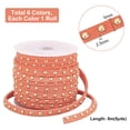 6 Rolls 6 Colors Suede Cord with Golden Tone Alloy Rivet For Punk Rock ...