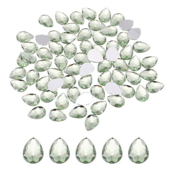 100PCS Gemas de Acrílico Gota de Agua de Fondo Plano 10x14mm ...