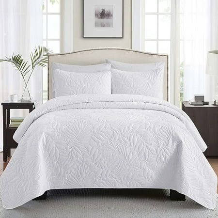 GRACELIFE Twin Quilt Set White Bedspread Coverlet, 2 Pieces Ultrasonic ...