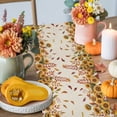 Autumn Yellow Sunflower Leaf Table Runner 13x70in Non-Slip Cotton Linen ...
