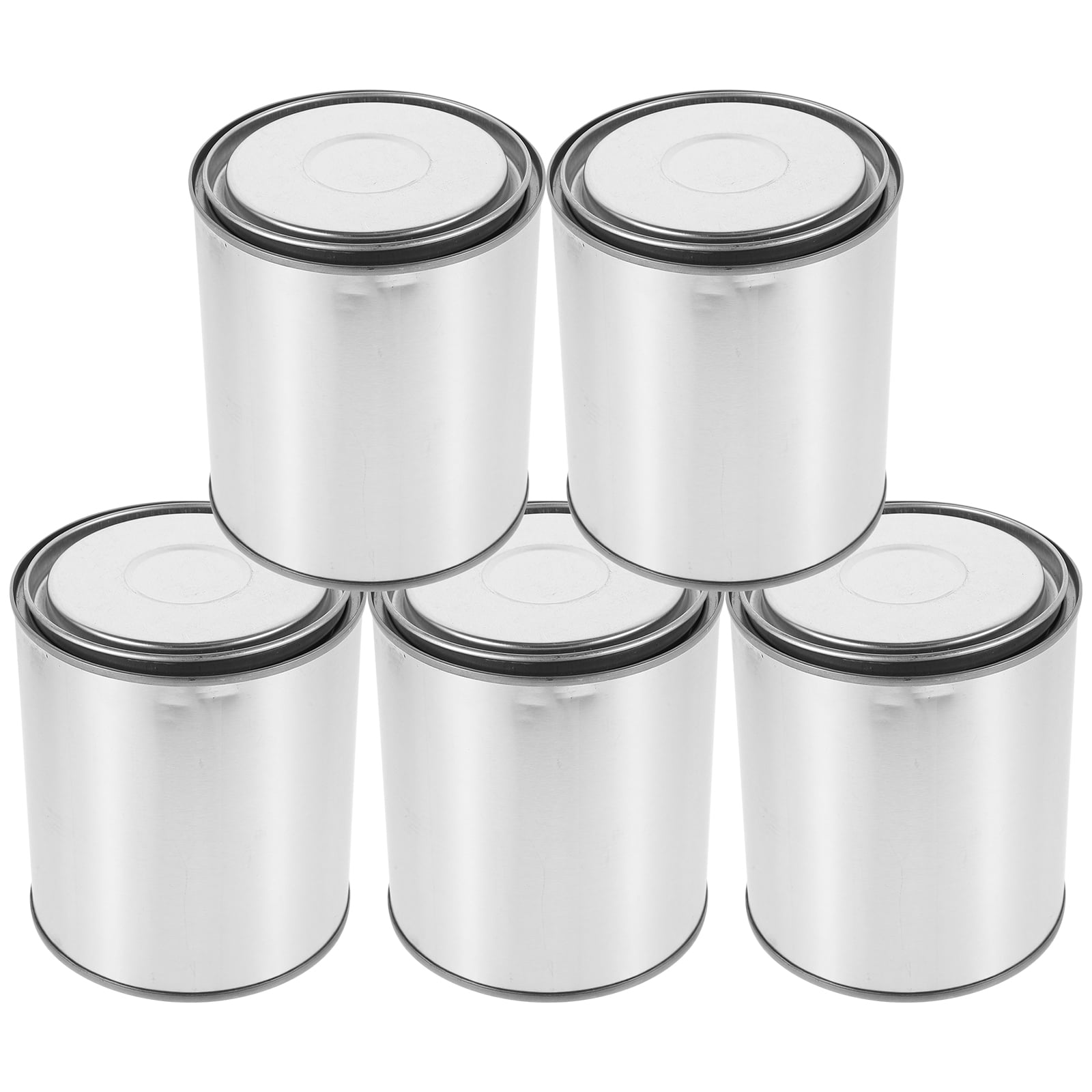 5 latas de pintura de metal con tapa, contenedores multiusos para ...