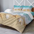 4 Piece Duvet Cover Set Full, Marine Life Starfish Shell Sand Beach ...
