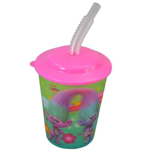 Dreamworks Trolls 3D 12oz Lenticular PP tumbler with lid and straw 45g ...